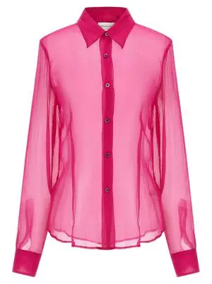 Dries Van Noten Cloudy Semi-transparent Silk Muslin Shirt