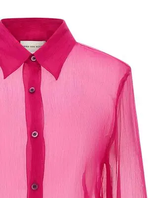 Dries Van Noten Cloudy Semi-transparent Silk Muslin Shirt