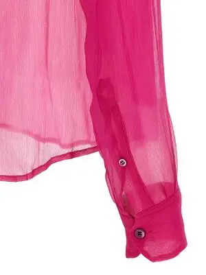 Dries Van Noten Cloudy Semi-transparent Silk Muslin Shirt
