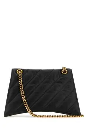 Balenciaga Medium Crush Shoulder Bag In Leather - Black