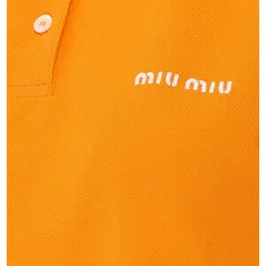 Miu Miu Embroidered Logo Polo Shirt - Orange