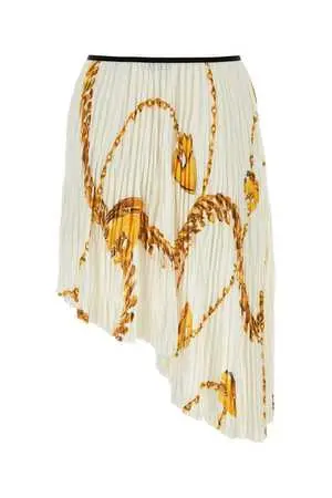 Burberry Printed Pleated Jersey Skirt - Multicolor