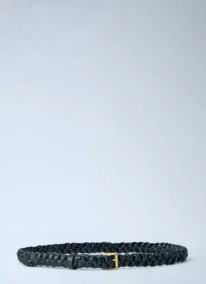 Bottega Veneta Braided Leather Foulard Belt With Gold-tone Buckle