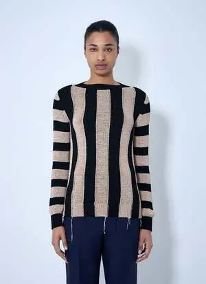 Dries Van Noten Striped Knit Sweater - Black