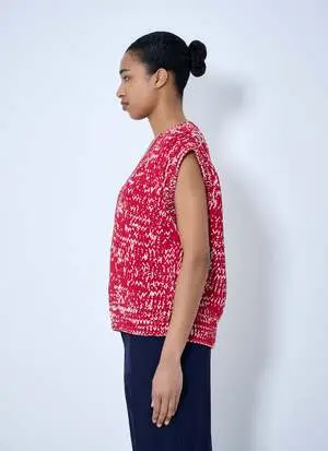 Dries Van Noten Sleeveless Knit Top With Deep V-neckline