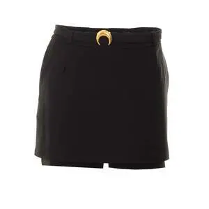MARINE SERRE Belted High-waist Shorts - Black