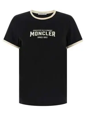 Moncler Flocked Logo T-shirt - Black