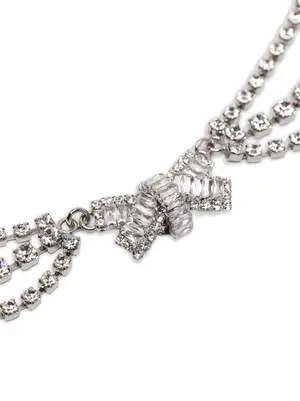 Alessandra Rich Crystal Bow Necklace