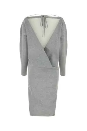 Gucci Stretch Wool Blend Dress - Gray