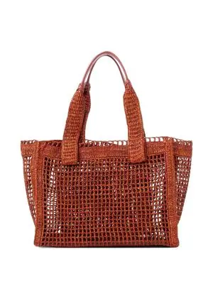 Chloé Raffia Tote Bag With Logo Detail