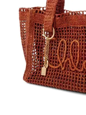 Chloé Raffia Tote Bag With Logo Detail