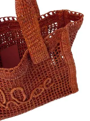 Chloé Raffia Tote Bag With Logo Detail