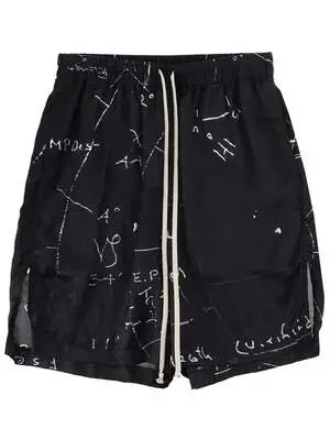 Rick Owens Boxer Shorts With Graphic Print - Black
