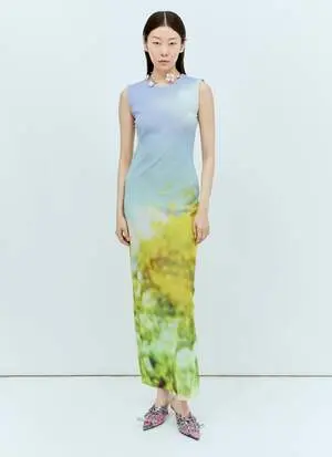 Acne Studios ACNE STUDIOS Blurred Print Maxi Dress Multicolor