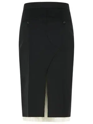 Marni Cool Virgin Wool Midi Skirt With Exposed Lining