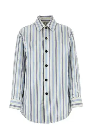 Bottega Veneta Embroidered Silk Oversize Padded Shirt - Multicolor