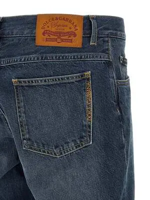 Dolce & Gabbana Logo Embroidered Stonewashed Jeans
