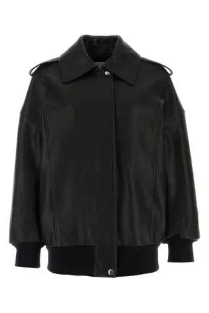 Alexander McQueen Leather Oversize Jacket