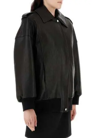 Alexander McQueen Leather Oversize Jacket