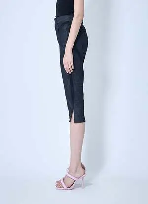 MUGLER Paneled Cropped Denim Pants