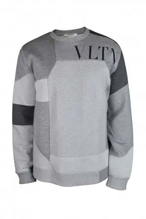 Valentino Garavani Grey Cotton Sweatshirt With Vltn Inscription