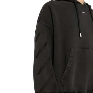 Off-White St. Matthew Over Cotton Hoodie Sweatshirt - Black
