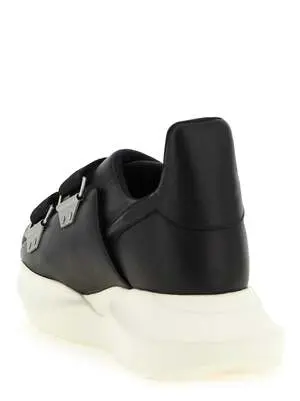 Rick Owens Grainy Cowhide Leather Sneakers With Adjustable Straps