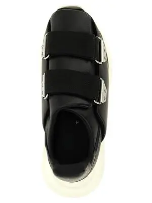 Rick Owens Grainy Cowhide Leather Sneakers With Adjustable Straps