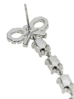 SELF-PORTRAIT Crystal And Pearl Drop Earrings - Silver