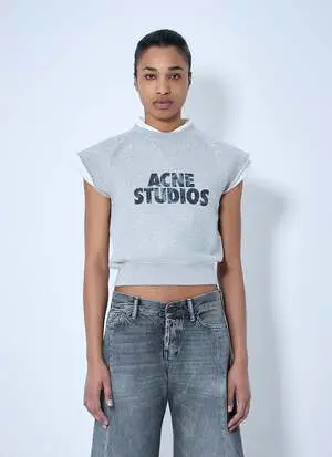 Acne Studios Sleeveless Logo Sweatshirt - Gray
