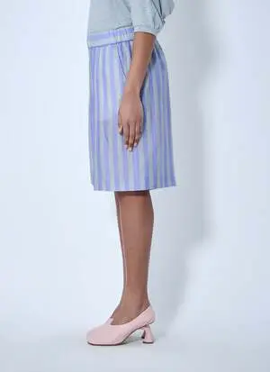 Dries Van Noten Striped Relaxed Fit Cupro Shorts