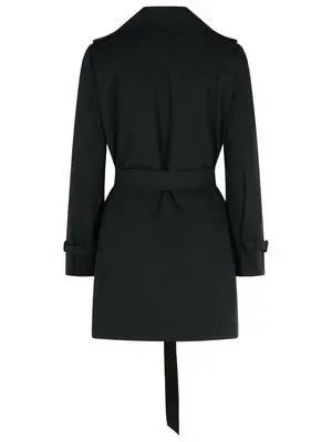 Max Mara Belted Cotton Trench Coat - Black