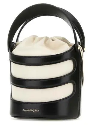 Alexander McQueen The Rise Two-tone Leather Bucket Bag