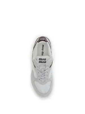 Miu Miu Gymnasium Lace-up Sneakers - White