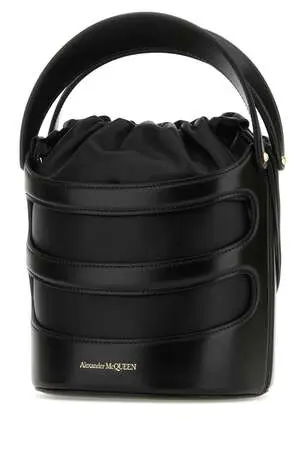 Alexander McQueen Lb Vitello Bucket Bag - Black