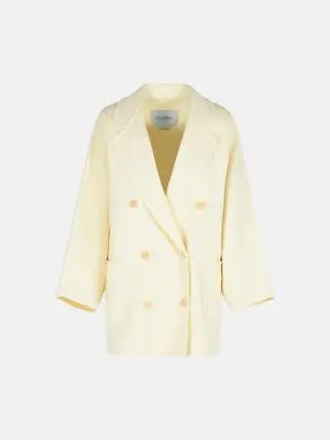 Max Mara Teddy Crop Wool Blend Coat - White