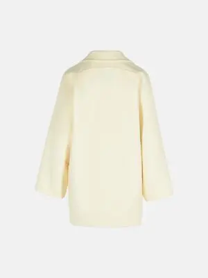 Max Mara Teddy Crop Wool Blend Coat - White