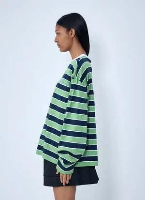 Prada Striped Long Sleeve Top