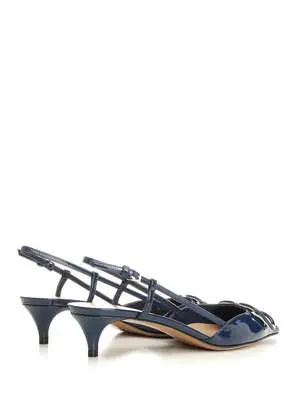 Valentino Garavani Vlogo Signature Slingback Pumps - Blue