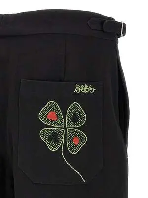 BODE Lucky Draw" Embroidered Wide Leg Pants