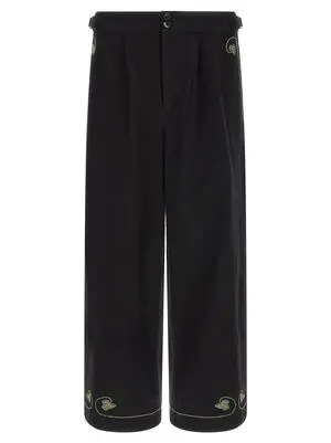 BODE Lucky Draw" Embroidered Wide Leg Pants