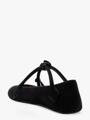 Alaïa Suede Ballet Flats With Elongated Straps - Multicolor