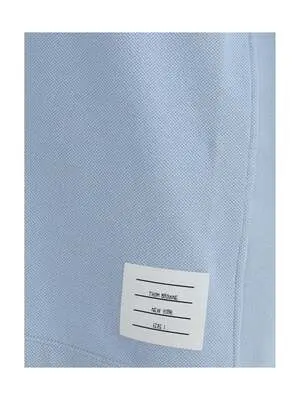 Thom Browne Polo Whit Iconic Bands - Blue