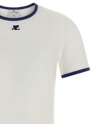 COURREGES Signature Contrast" T-shirt - Blue