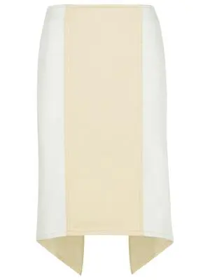JW Anderson Layered Cotton Skirt With Contrast Stitching - White