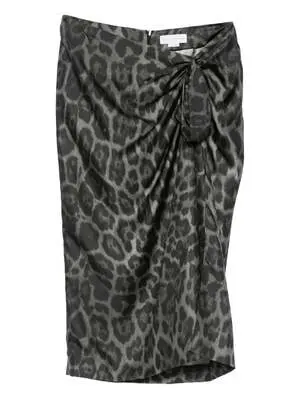 Stella McCartney Stella McCartney Leopard Print Silk Midi Skirt Multicolor