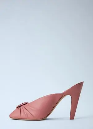 Chloé Suzie Knotted Pointed Toe High Heel Mules - Pink