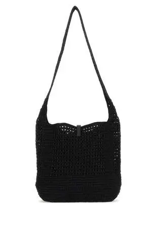 Saint Laurent Raffia Medium Le 5 À 7 Shoulder Bag - Black