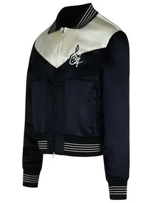Amiri Polyester Blend Bomber Jacket With Contrast Trim
