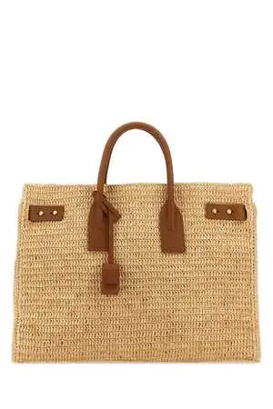 Saint Laurent Raffia Medium Sac De Jour Shopping Bag - Brown